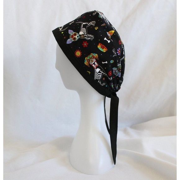Accessories | Dogs Sugar Skull Da De Muertos Surgical Scrub Cap Dentist ...